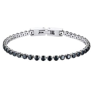 prosteel black tennis bracelets for women 3mm thin stone 6.5 inch cubic zirconia crystal bracelet