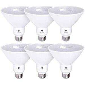 6 pack high power outdoor par38 17w 170watt equivalent 1700 lumens led cool white dimmable flood light bulb waterproof e26 5000k daylight bulbs - security backyard garage led spotlight