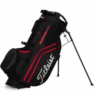 titleist - hybrid 14 golf bag - black/black/red