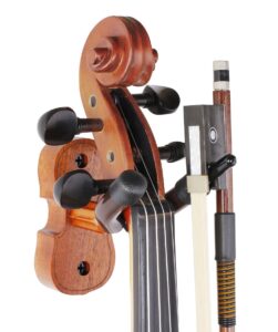 punk violin viola wall mount hanger,violin viola hook,mahogany violin holder,with bow hook,home & studio wall mount violin hangers (mahogany)