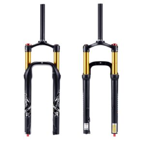 bucklos 26 inch mtb air fork snow fat mountain bike fork travel 120mm, rebound adjustment bicycle front forks for 4.0" tire disc brake.