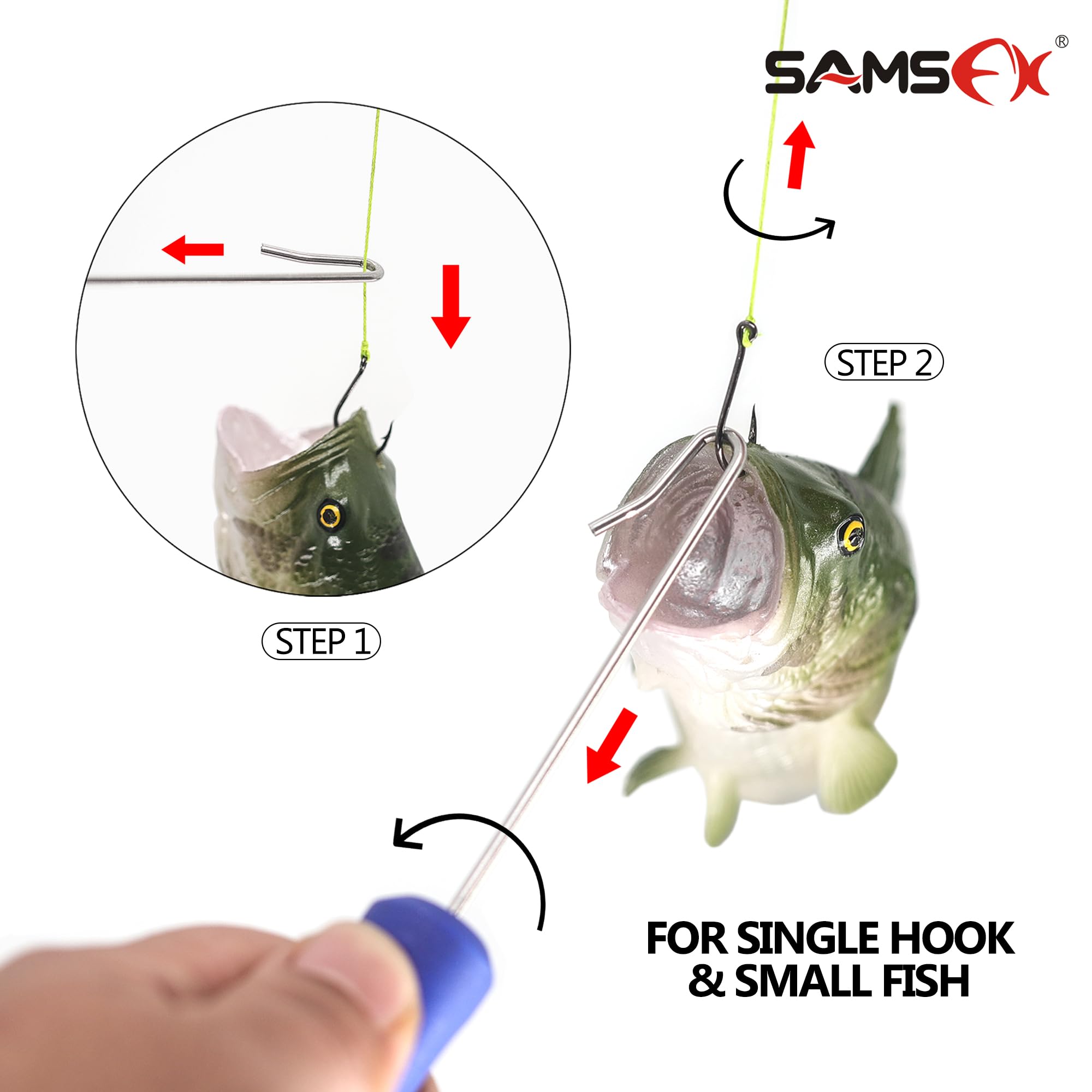 SAMSFX Fishing Floating Dehooker 3-Pack (Blue Handle, 3PCS)