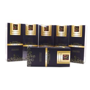 nugano black coffee pack of 6 - 100% certified ganoderma lucidium extract bold and flavorful healthy gourmet instant coffee 30's per box