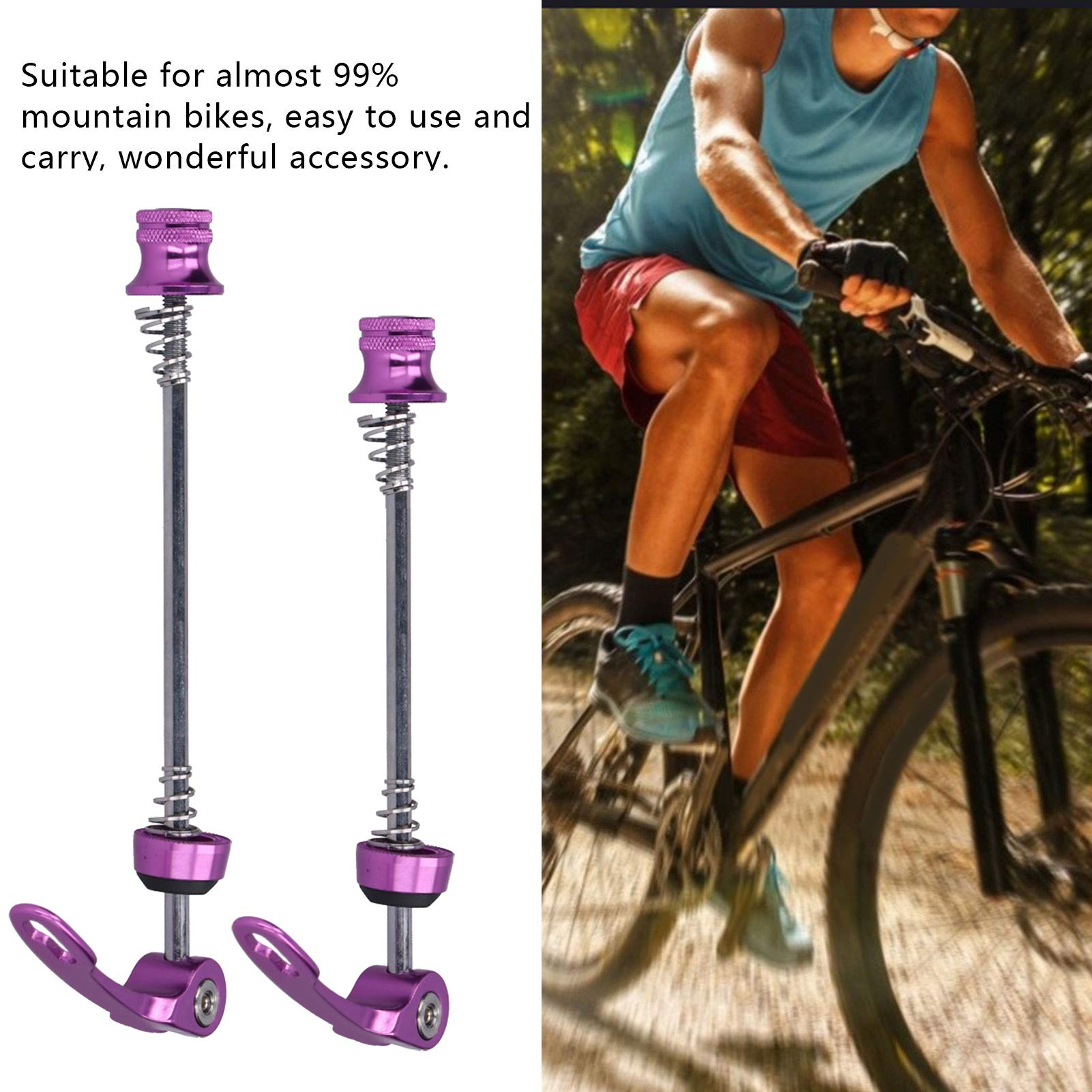 Alomejor 2pcs Quick Release Skewers Front Rear Skewer Road Mountain Bike Quick Release Skewers Accessory()