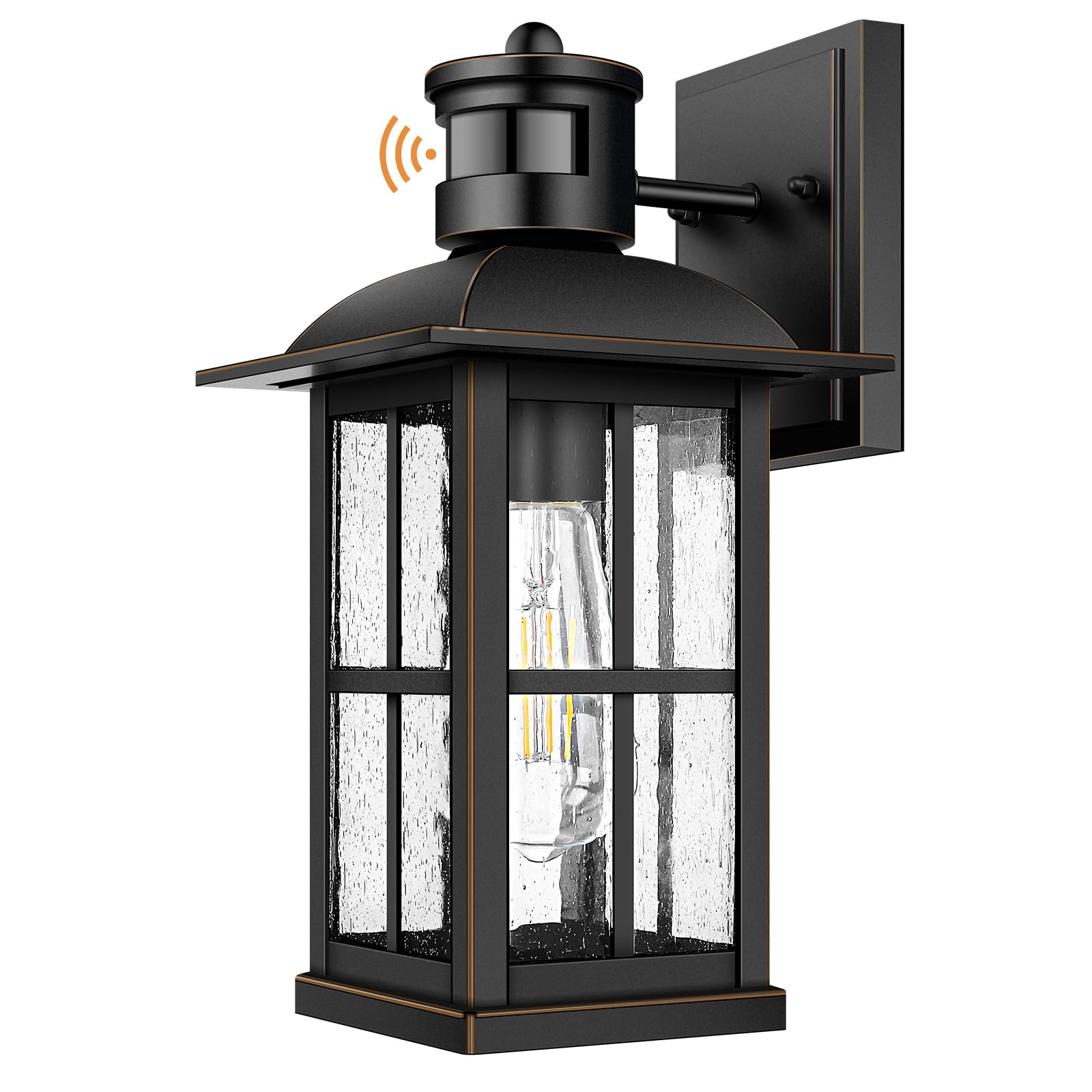 Motion Sensor Outdoor Light - Advanced Dusk to Dawn Exterior Lantern Fixtures Wall Sconce, Waterproof Porch Light Fixtures Wall Mount for Entryway Garage, Anti-Rust 100% Aluminum