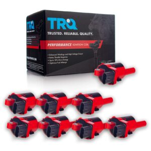 trq 8 piece premium high performance ignition coil round style kit set for 2016-2018 camaro / 2014-2018 corvette / 2014-2018 sierra 1500/2014-2018 silverado 1500/2015-2018 suburban