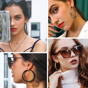 Hoops Earrings For Women Fashion Ladies Earing Statement Jewelry Black Stainless Steel Black Hoop Earrings Woman