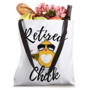 Retired Chick Funny Beach Vacation Womens Retirement Gift Tote Bag