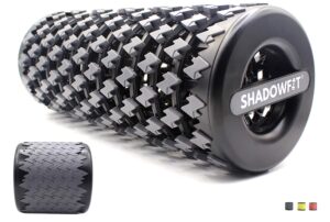 shadowfit foam roller equipment for sore muscle, tissues ∣ massage rollers for maximum tension relief ∣ high density foam for deep tissue pain relief, thigh, arms (gray)