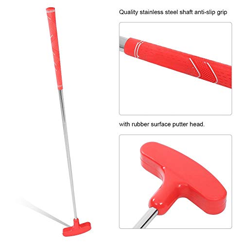 Golf Putter with Steel Shaft Kids Putter Mini Rubber Head for Right Hand Children for Junior(red)