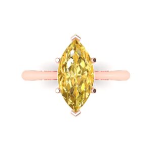 clara pucci 2.50 ct marquise cut solitaire natural yellow citrine engagement bridal promise anniversary ring 18k rose gold size 3.5