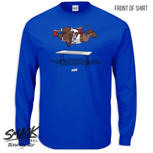 Buffalo Football Fans. Smash Tables Royal Long Sleeve Tee (Sm-5X) (Long Sleeve, Medium)