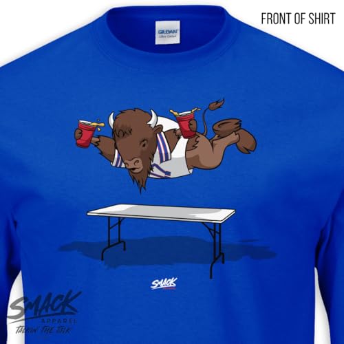 Buffalo Football Fans. Smash Tables Royal Long Sleeve Tee (Sm-5X) (Long Sleeve, Medium)