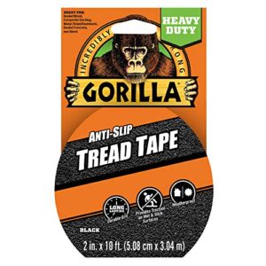 gorilla anti-slip tread tape, 2" x 10' roll, black, (pack of 1)