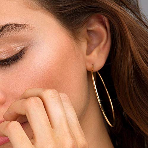 M MOOHAM Small Hoop Earrings, 14K Gold Plated 925 Sterling Silver Post Hypoallergenic Chunky Mini Dainty Earrings for Women Jewelry 15mm