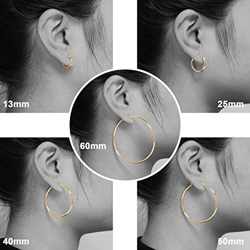 M MOOHAM Small Hoop Earrings, 14K Gold Plated 925 Sterling Silver Post Hypoallergenic Chunky Mini Dainty Earrings for Women Jewelry 15mm