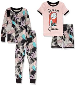 amazon essentials disney | marvel | star wars toddler girls' pajama set (previously spotted zebra), nightmare scream queen, 3t