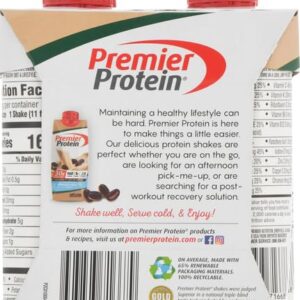 Premier Protein Shake, Café Latte, 30g Protein, 1g Sugar, 24 Vitamins & Minerals, Nutrients to Support Immune Health, 11 Fl Oz, 4 Count