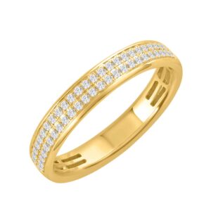 finerock 1/4 carat diamond wedding band ring in 10k yellow gold - igi certified (ring size 8.25)