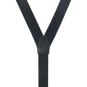 Trafalgar Men's Sutton Solid Color Silk Formal End Braces (Suspenders), Black