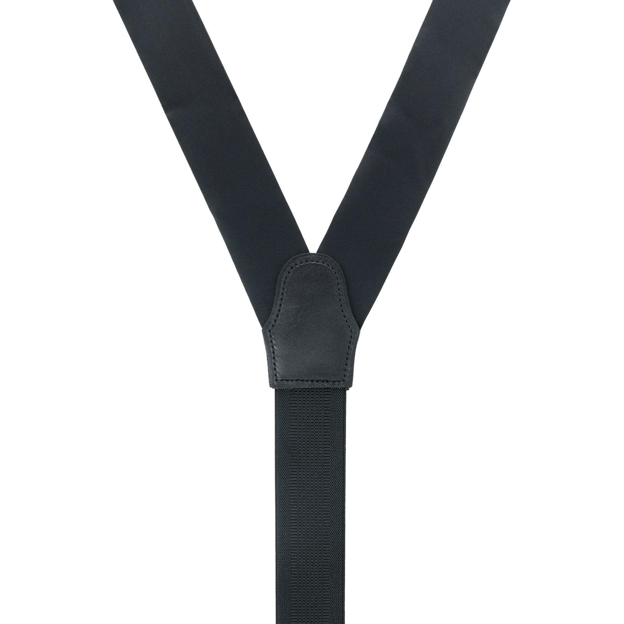 Trafalgar Men's Sutton Solid Color Silk Formal End Braces (Suspenders), Black