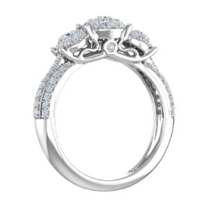 3/4 Carat 3-Stone Diamond Engagement Ring in 10K White Gold (Ring Size 7.75)