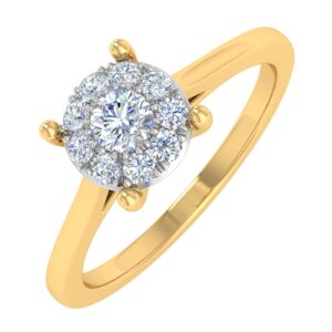 1/5 carat prong set diamond engagement ring in 10k yellow gold - igi certified (ring size 6.25)