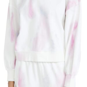 PAIGE Women's Lisbet Light Weight Relaxed Sweatshirt, Fuschia Multi, L