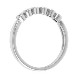 FINEROCK 1/5 Carat 6-Stones Diamond Wedding Band Ring in 10K White Gold (Ring Size 5.75)