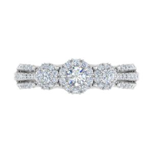 3/4 Carat 3-Stone Diamond Engagement Ring in 10K White Gold (Ring Size 7.75)