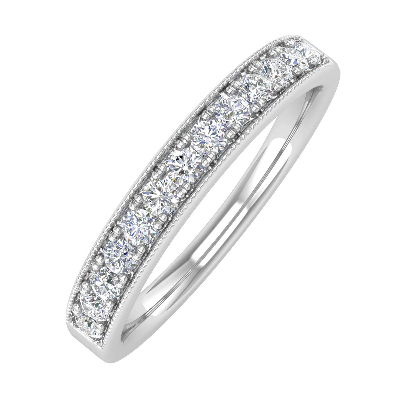 1/4 Carat Prong Set Diamond Anniversary Wedding Band in 10K White Gold (Ring Size 5.75)