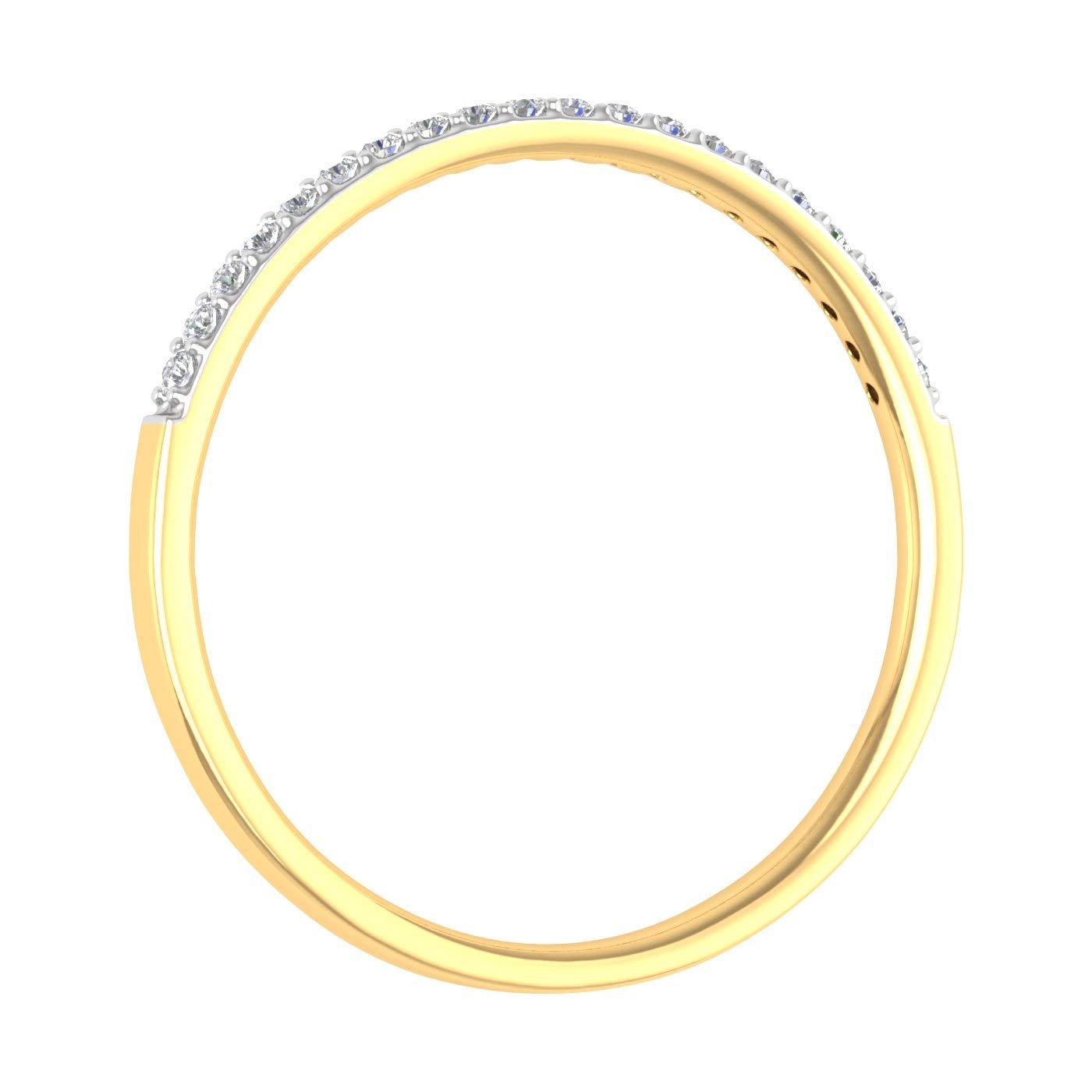 1/10 ctw 10K Yellow Gold Round Diamond Ladies Wedding Anniversary Stackable Ring - IGI (Ring Size 5.25)