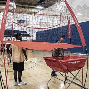 PowerNet XL Volleyball Wheeled Cart, Portable Hammock Ball Cart, Collapsible Rolling Training Equipment Basket, Lightweight Bin, Great for Indoor and Outdoor Use, Multisport