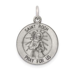 sterling silver antiqued saint roch medal qqc5755