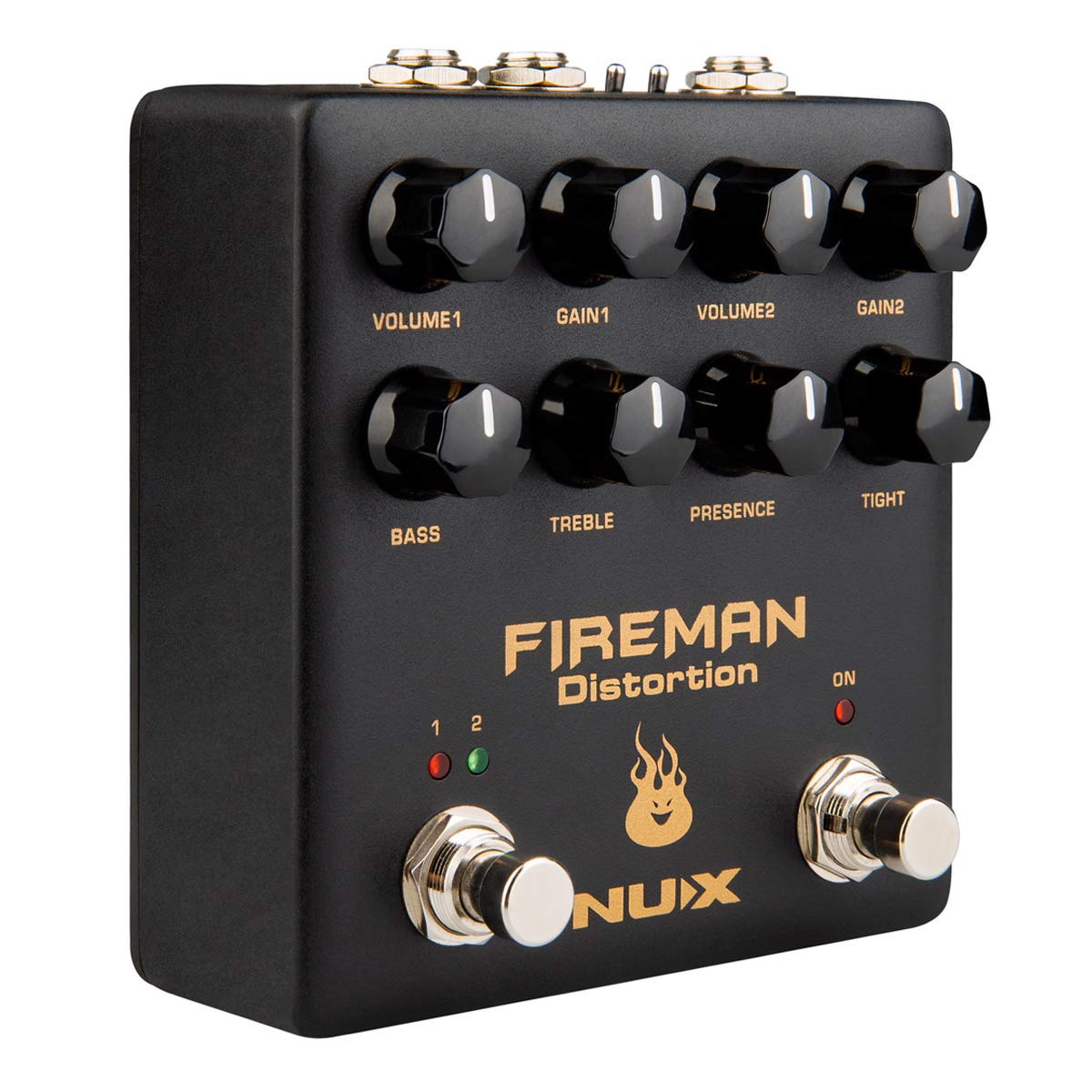 NUX Fireman Distortion Effect Pedal Dual Channel Brown Sound