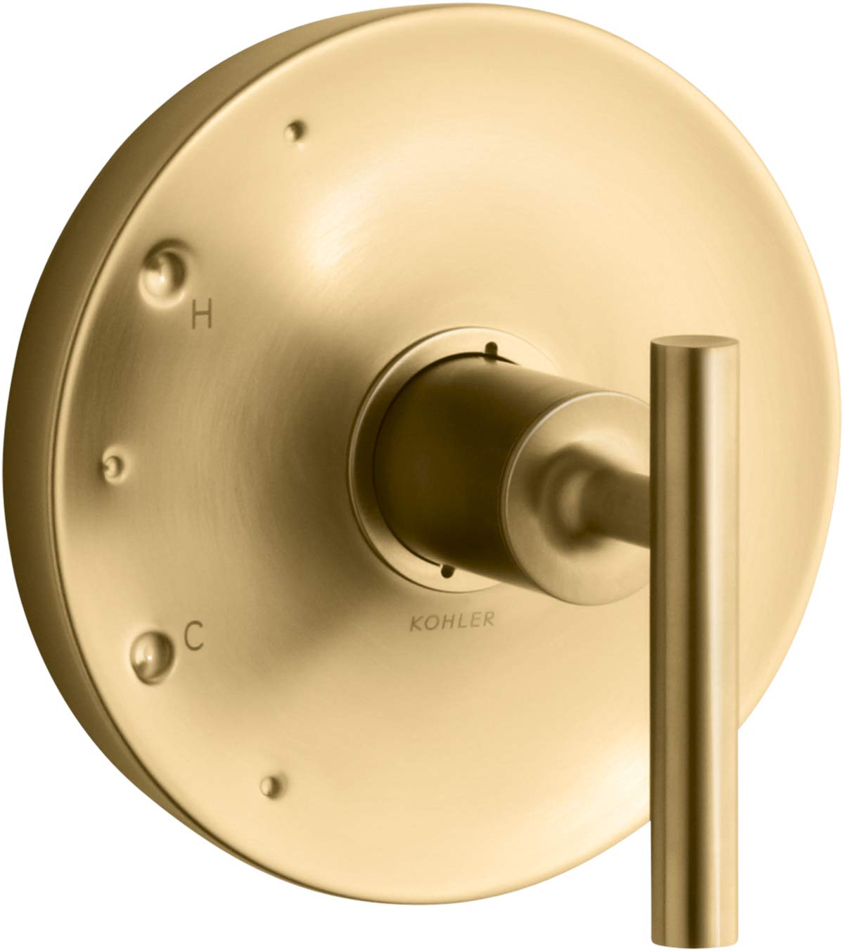 KOHLER K-TS14423-4-2MB Purist Rite-Temp Valve Trim with Lever Handle, Faceplate with Single Handle, Vibrant Brushed Moderne Brass