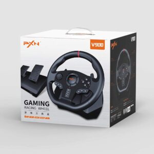 PXN V900 Gaming Steering Wheel - 270/900° PC Racing Wheel with Linear Pedals & Left and Right Dual Vibration for PS4, PC, Xbox One, Xbox Series X|S, Switch