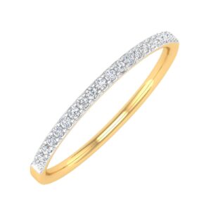 1/10 ctw 10k yellow gold round diamond ladies wedding anniversary stackable ring - igi (ring size 5.25)