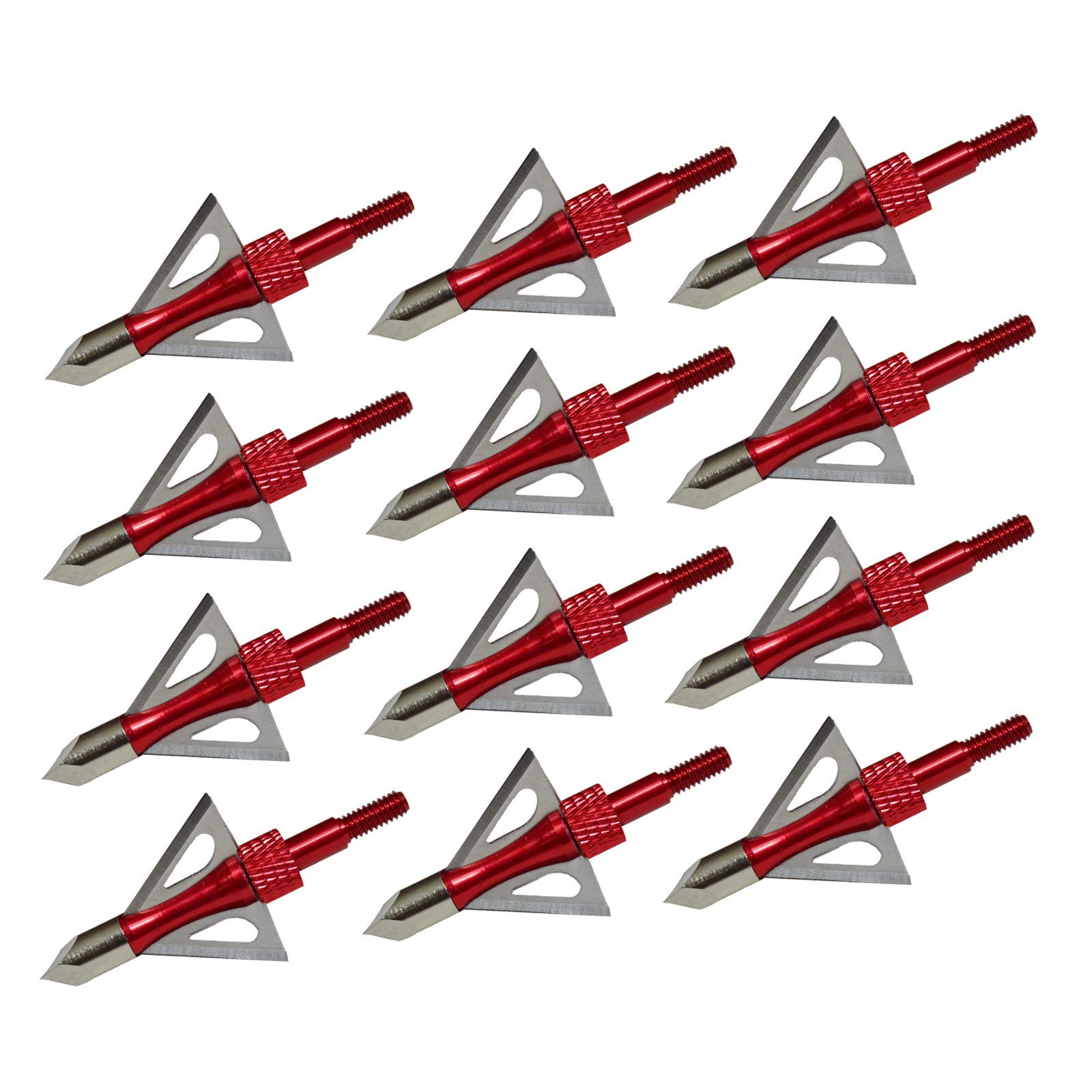 VKEDA 20 Inch Carbon Crossbow Bolts 12 Pack and 12 Pack Hunting Broadheads kit, Carbon Crossbow Arrows for Hunting and Outdoor Practice (Red)