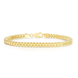 floreo 10k yellow gold lightweight franco bracelet 3.9mm, 9 inch