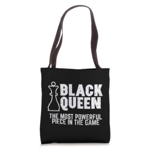 black queen most powerful chess african american women gift tote bag