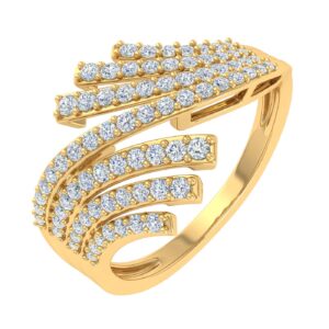 1/2 carat bypass statement diamond ring in 10k yellow gold (ring size 9.25)