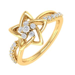 0.15 carat diamond star shaped ring in 10k yellow gold (ring size 8.75) (i1-i2 clarity)