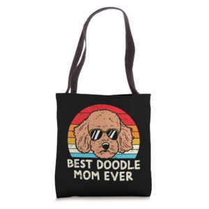 best doodle mom ever retro goldendoodle dog lover women gift tote bag