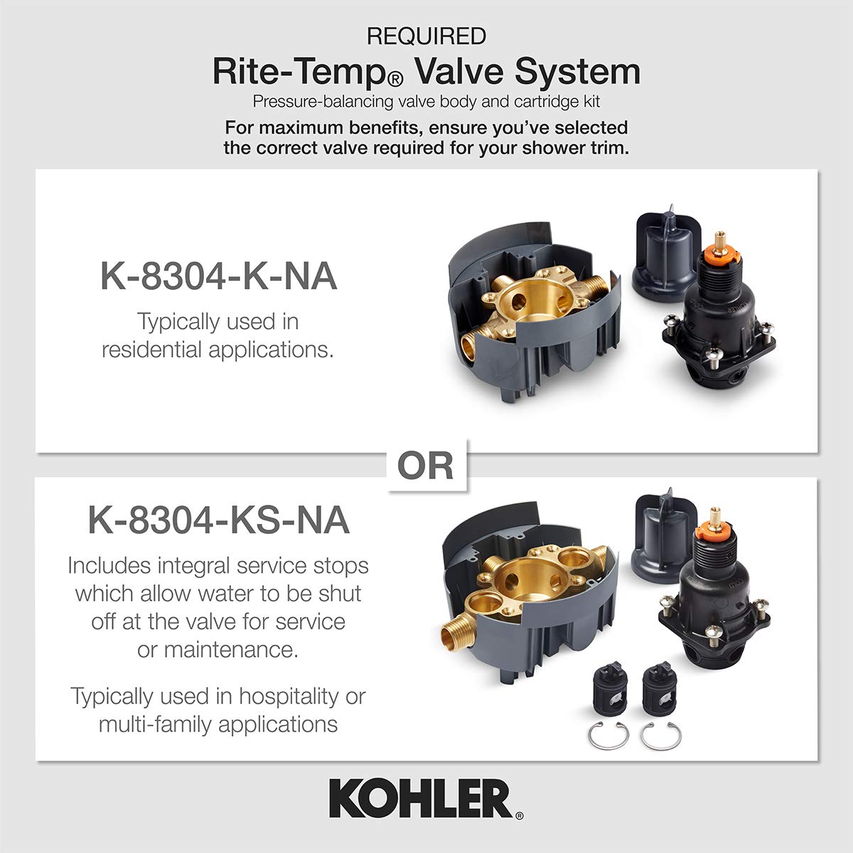 KOHLER K-TS14423-4-2MB Purist Rite-Temp Valve Trim with Lever Handle, Faceplate with Single Handle, Vibrant Brushed Moderne Brass