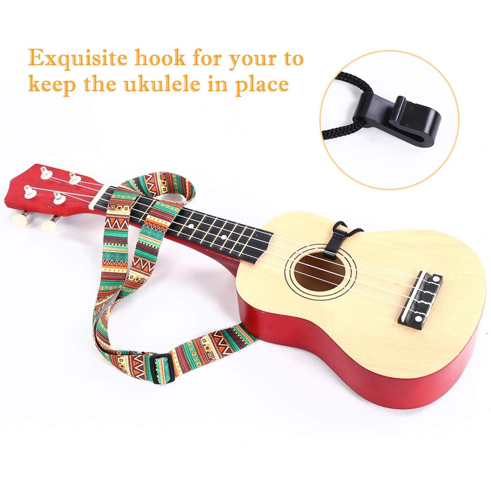 Ukulele Strap With Hook For You To Concentrate Completely At The Playing A Ukulele. For Ukuleles (soprano, Concert, Tenor, Or Baritone).