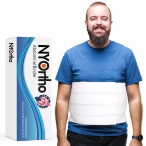 nyortho bariatric abdominal binder,12-inch wide elastic belly wrap for plus-size men and women,post-surgery stomach compression garment for hernia surgery, natural birth, abdominal injuries