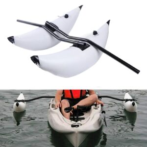 LYNICESHOP Kayak Outrigger, 2 PCS Kayak Stabilizer PVC Inflatable Pontoon Fishing Float Tube Kit - Alloy Floating Inflatable Outriggers Stabilizer Kit for Kayak Canoe Fish (White)