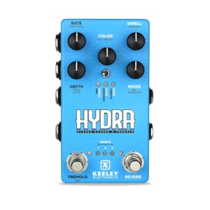 keeley hydra stereo reverb and tremolo pedal, blue (khydra)