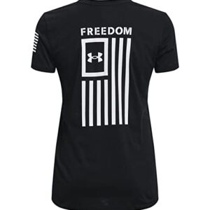 Under Armour Womens New Freedom Flag T-Shirt, Black (001)/White, XX-Large